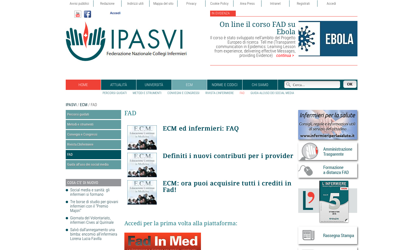 Corsi FAD IPASVI - Ordine Professioni Infermieristiche - Bologna